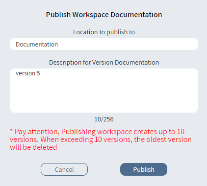 Publish workspaces