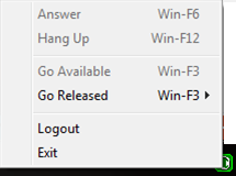 Notification area icons and menu