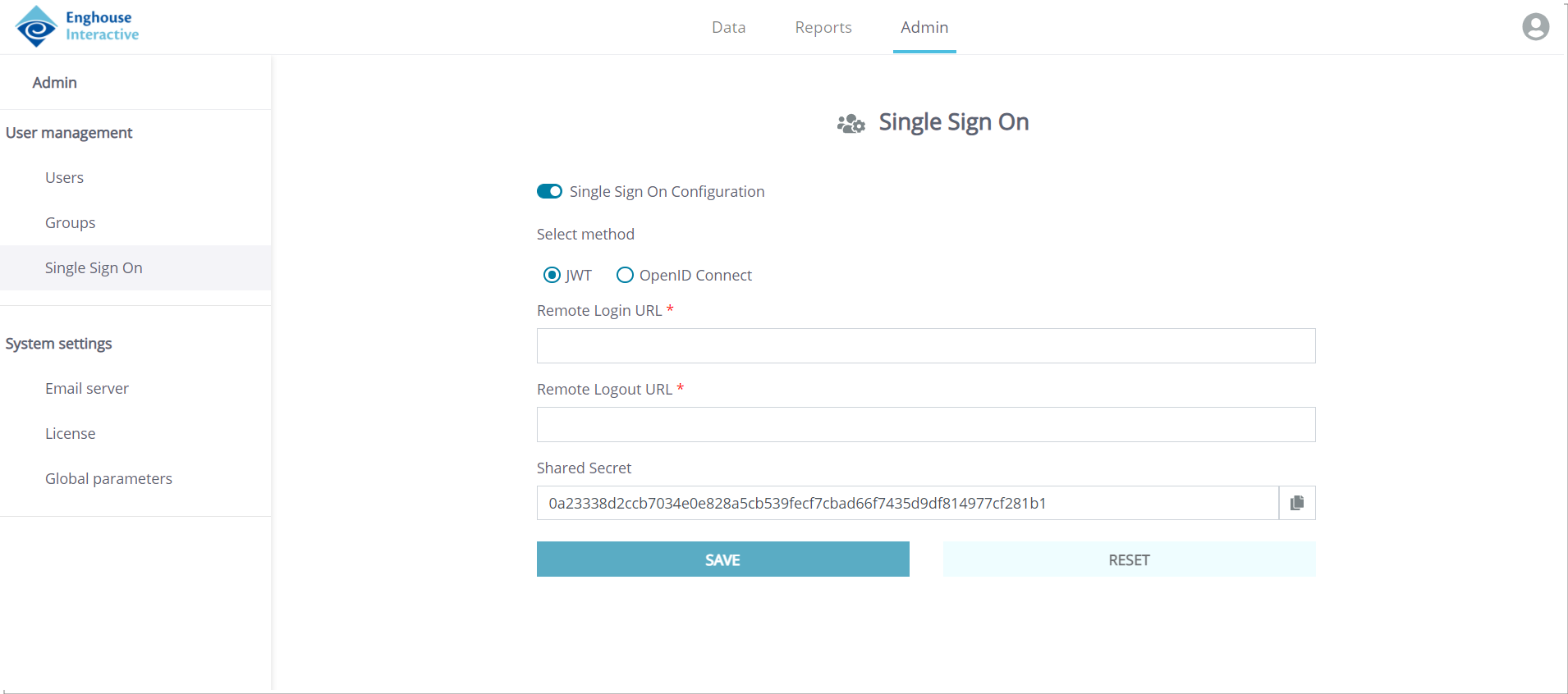 SSO via JSON Web Token (JWT)